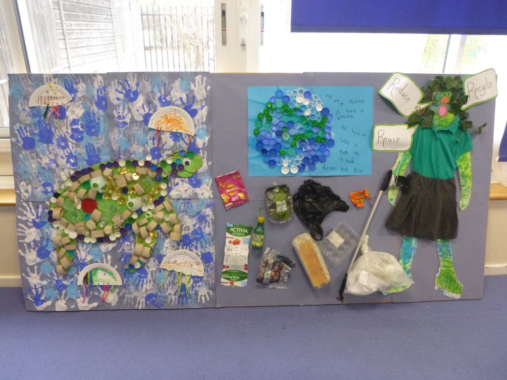 Children’s artwork using recycled materials – Plastic Clever Schools