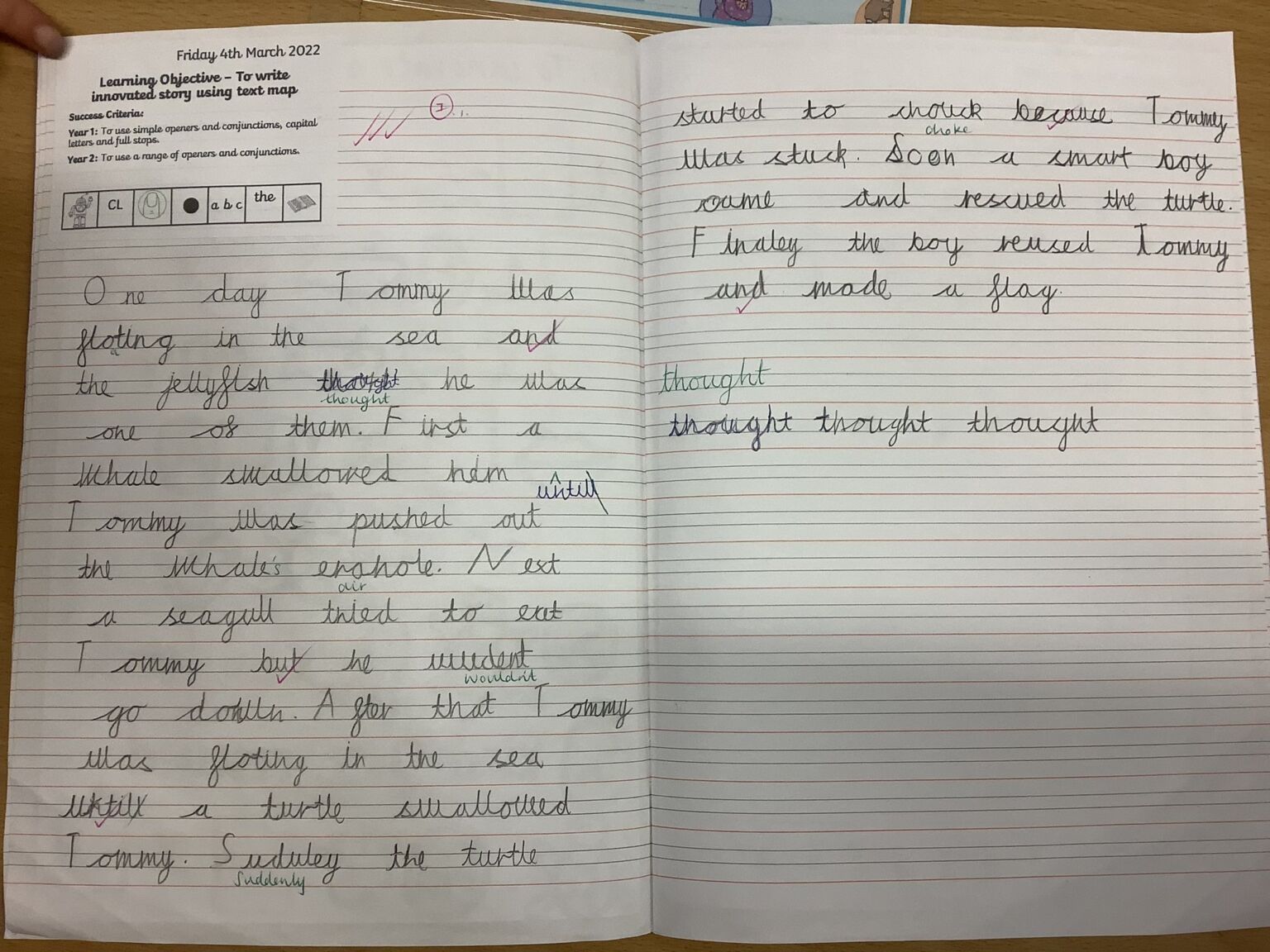 Book inspired story writing – Plastic Clever Schools