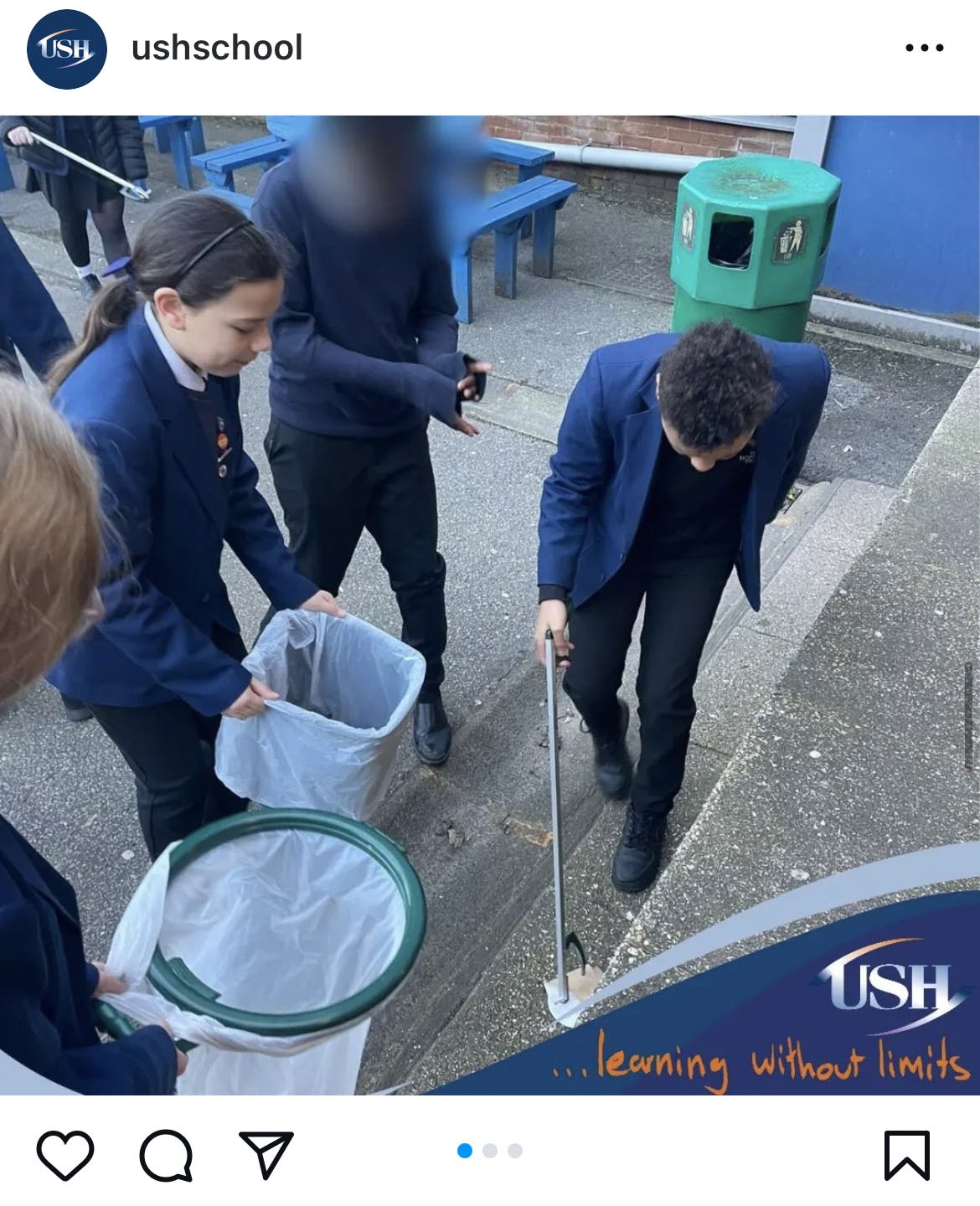 USH students Litter picking – Plastic Clever Schools
